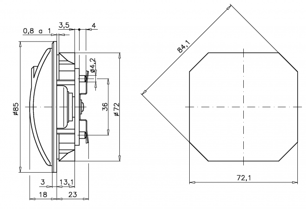 Manecilla con llave y cilindro centrado - Inlok